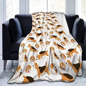 srufqsi Beagle Dog Throw Blanket Fleece Flannel Blankets Couch Sofa Bed Blanket for Kids Teen Adults