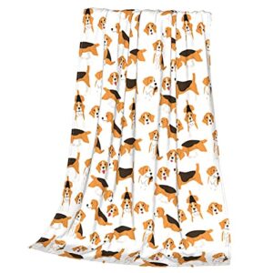 srufqsi Beagle Dog Throw Blanket Fleece Flannel Blankets Couch Sofa Bed Blanket for Kids Teen Adults