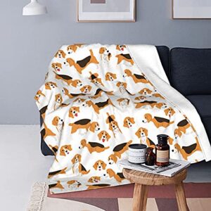 srufqsi Beagle Dog Throw Blanket Fleece Flannel Blankets Couch Sofa Bed Blanket for Kids Teen Adults