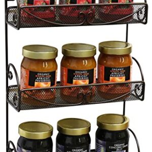 DecoBros 3 Tier Wall Mounted Spice Rack, Bronze