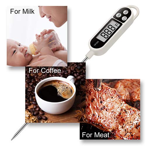 Digital Instant Read Meat Thermometer Kitchen Cooking Food Candy Thermometer for Oil Deep Fry BBQ Grill Smoker Thermometer by AikTryee.