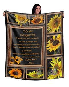 golden sunflower frame letter to daughter throw blanket gifts for daughters from mothers daughter birthday gifts blanket daughter blanket