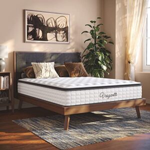 Vesgantti Full Size Mattress, 10 Inch Hybrid Full Mattress in a Box, Pillow Top Double Bed Mattress, Gel Memory Foam and Pocket Coils Innerspring Mattresses, Pressure Relief, Medium Firm Plush Feel