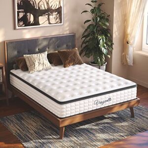 Vesgantti Full Size Mattress, 10 Inch Hybrid Full Mattress in a Box, Pillow Top Double Bed Mattress, Gel Memory Foam and Pocket Coils Innerspring Mattresses, Pressure Relief, Medium Firm Plush Feel