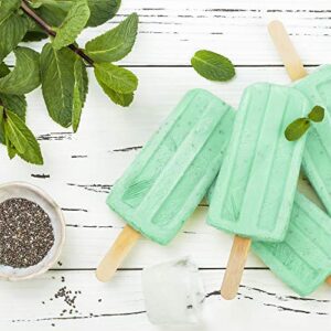 PopsicleLab Popsicle Sticks (200 Pieces / 4.5" Length), Food Grade 100% Natural Birch Wood Ice Cream Sticks, Eco-Friendly Wooden Craft Sticks, Reusable Ice Pop Sticks, DIY Crafting Popsicle Stick