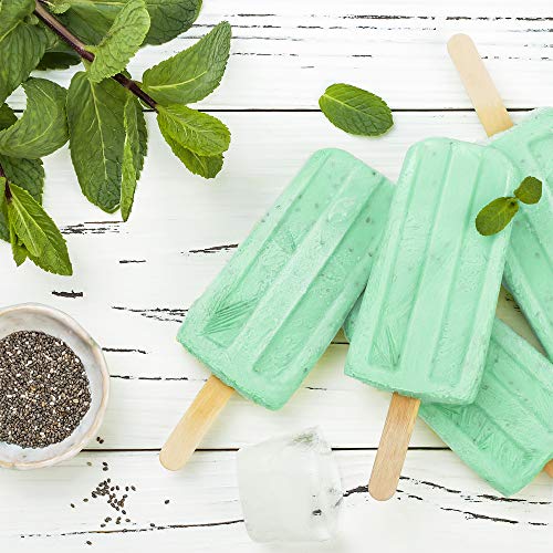 PopsicleLab Popsicle Sticks (200 Pieces / 4.5" Length), Food Grade 100% Natural Birch Wood Ice Cream Sticks, Eco-Friendly Wooden Craft Sticks, Reusable Ice Pop Sticks, DIY Crafting Popsicle Stick