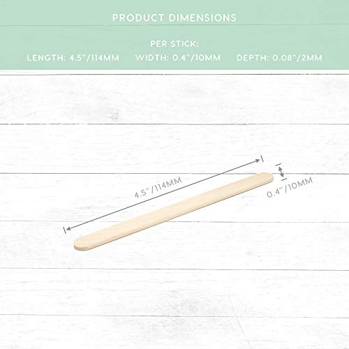 PopsicleLab Popsicle Sticks (200 Pieces / 4.5" Length), Food Grade 100% Natural Birch Wood Ice Cream Sticks, Eco-Friendly Wooden Craft Sticks, Reusable Ice Pop Sticks, DIY Crafting Popsicle Stick