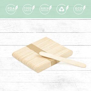 PopsicleLab Popsicle Sticks (200 Pieces / 4.5" Length), Food Grade 100% Natural Birch Wood Ice Cream Sticks, Eco-Friendly Wooden Craft Sticks, Reusable Ice Pop Sticks, DIY Crafting Popsicle Stick