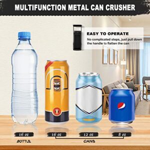 16 oz Metal Can Crusher, Heavy-Duty Wall-Mounted Smasher for Aluminum Seltzer, Soda, Beer Cans and Bottles for Recycling, Gadgets for Home (Black)