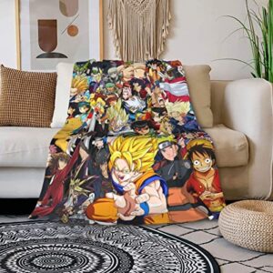 Anime Characters Soft Flannel Throw Blanket Cooling Summer Blanket Towel Blanket for Anime Gifts for Men 50"x40"