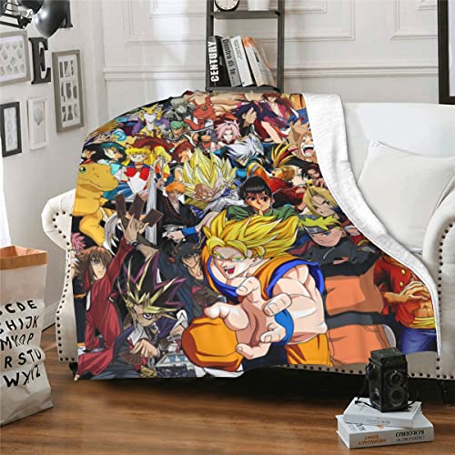 Anime Characters Soft Flannel Throw Blanket Cooling Summer Blanket Towel Blanket for Anime Gifts for Men 50"x40"