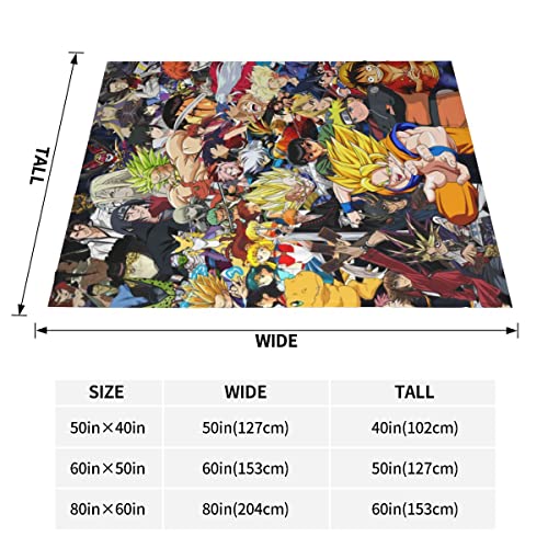 Anime Characters Soft Flannel Throw Blanket Cooling Summer Blanket Towel Blanket for Anime Gifts for Men 50"x40"