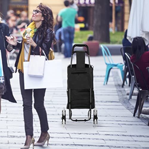 Shopping Hand Cart Replacement Bag Portable Folding Bag Waterproof Oxford Cloth Shopping Cart Backup Trolley Bags Reusable Shopping Spare Bag for Shopping Cart 34×24×55cm 45L.