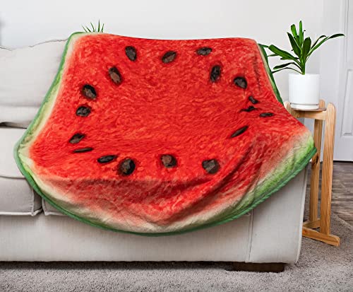 Watermelon Slice Round Fleece Throw Blanket | Plush Soft Polyester Cover For Sofa and Bed, Cozy Home Decor Room Essentials | Cute Gifts and Collectibles | 60 Inches