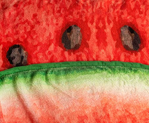 Watermelon Slice Round Fleece Throw Blanket | Plush Soft Polyester Cover For Sofa and Bed, Cozy Home Decor Room Essentials | Cute Gifts and Collectibles | 60 Inches