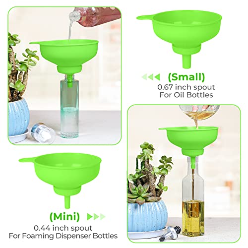 Wide Mouth Kitchen Funnel, Pisol Food Grade Plastic Cooking Canning Funnel with 4 Sizes Spouts for Filling Wide and Regular Mason Jars, Spray Dropper Oil Bottle Jug Spices Shampoo Powder Oats Sauce