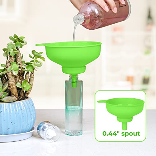 Wide Mouth Kitchen Funnel, Pisol Food Grade Plastic Cooking Canning Funnel with 4 Sizes Spouts for Filling Wide and Regular Mason Jars, Spray Dropper Oil Bottle Jug Spices Shampoo Powder Oats Sauce