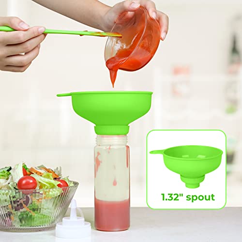 Wide Mouth Kitchen Funnel, Pisol Food Grade Plastic Cooking Canning Funnel with 4 Sizes Spouts for Filling Wide and Regular Mason Jars, Spray Dropper Oil Bottle Jug Spices Shampoo Powder Oats Sauce