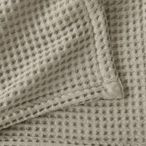 100% Cotton Waffle Weave Bed Blanket | Soft, Breathable, and Lightweight Blanket for All-Season | Perfect for Layering | Brielle Collection (King, Linen)