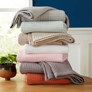 100% Cotton Waffle Weave Bed Blanket | Soft, Breathable, and Lightweight Blanket for All-Season | Perfect for Layering | Brielle Collection (King, Linen)