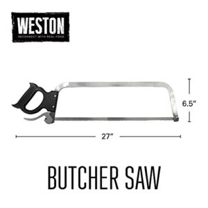 Weston Butcher Meat and Bone Saw with Stainless Steel Serrated Quick Release Handle, 22 Inch Blade