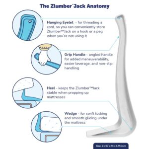 Zlumber Jack - The Ultimate Mattress Lifting Tool - Patented Ergonomic Under Mattress Wedge Elevator for Changing Sheets, Effortless Bed Making (ZlumberJack)