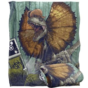 jurassic world: dominion blanket, 50"x60" dilophosaurus silky touch super soft throw blanket