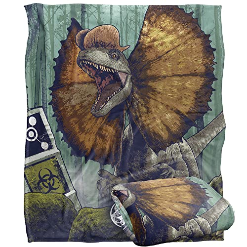 Jurassic World: Dominion Blanket, 50"x60" Dilophosaurus Silky Touch Super Soft Throw Blanket