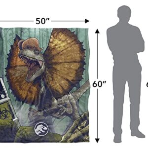 Jurassic World: Dominion Blanket, 50"x60" Dilophosaurus Silky Touch Super Soft Throw Blanket