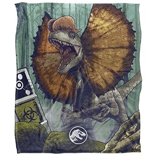 Jurassic World: Dominion Blanket, 50"x60" Dilophosaurus Silky Touch Super Soft Throw Blanket