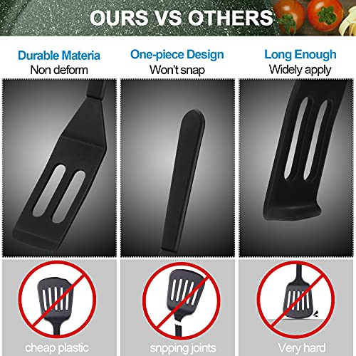 2 Pieces Mini Brownie Silicone Brownie Serving Spatula Flexible Nonstick Serve Turner Heat-Resistant Cookie Slotted Spatula for Flip Eggs in Small Frying Pan Cookie Batter Lemon Squares Baked(Black)