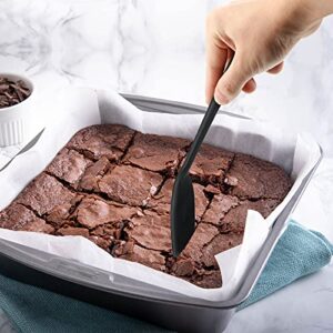 2 Pieces Mini Brownie Silicone Brownie Serving Spatula Flexible Nonstick Serve Turner Heat-Resistant Cookie Slotted Spatula for Flip Eggs in Small Frying Pan Cookie Batter Lemon Squares Baked(Black)