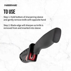 Farberware Edgekeeper 3.5-Inch Paring Knife with Self-Sharpening Blade Cover, High Carbon-Stainless Steel Kitchen Knife with Ergonomic Handle, Razor-Sharp Knife, Black