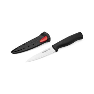 Farberware Edgekeeper 3.5-Inch Paring Knife with Self-Sharpening Blade Cover, High Carbon-Stainless Steel Kitchen Knife with Ergonomic Handle, Razor-Sharp Knife, Black