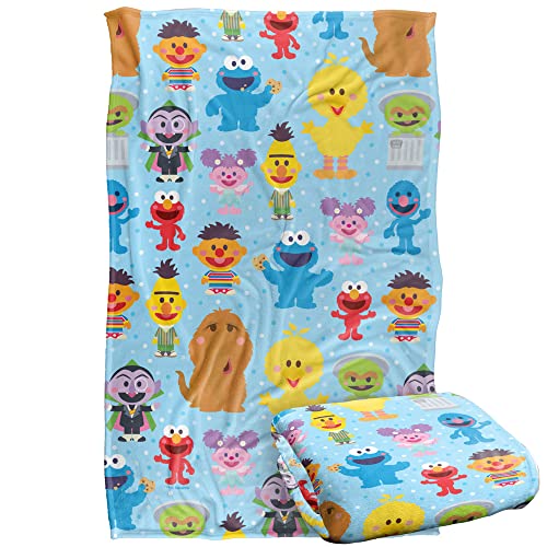 Sesame Street Cute Character Pattern Officially Licensed Silky Touch Super Soft Throw Blanket 36" x 58"