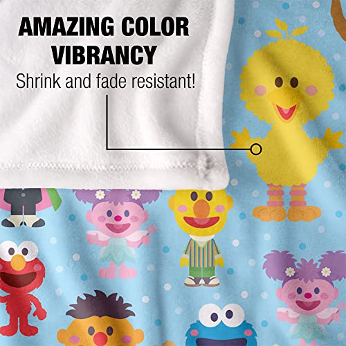 Sesame Street Cute Character Pattern Officially Licensed Silky Touch Super Soft Throw Blanket 36" x 58"