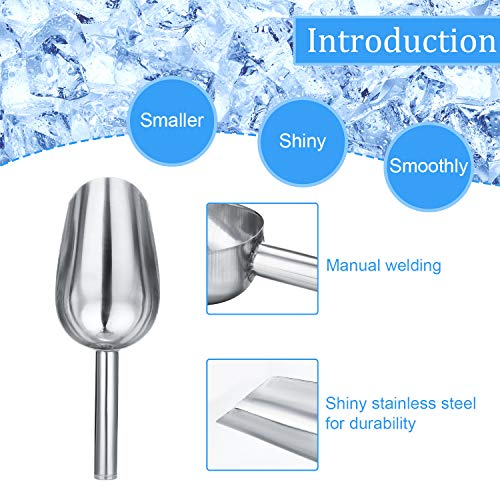 6 Pack 6 Ounce Stainless Steel Ice Scoop Small Metal Candy Scoop Mini Ice Cube Scoop Little Sugar Scoop Cream Scoop for Home Kitchen Food Jars Coffee Beans Bar Buffet