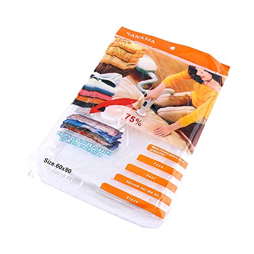 5Pcs Travel Clothes Compression Storage Bag Vacuum Compress Bag Vacuum Storage Bag Save Space Saving Seal Quilts Clothes Holder Organizer(100 x 70cm / 39 x 27.6inch)