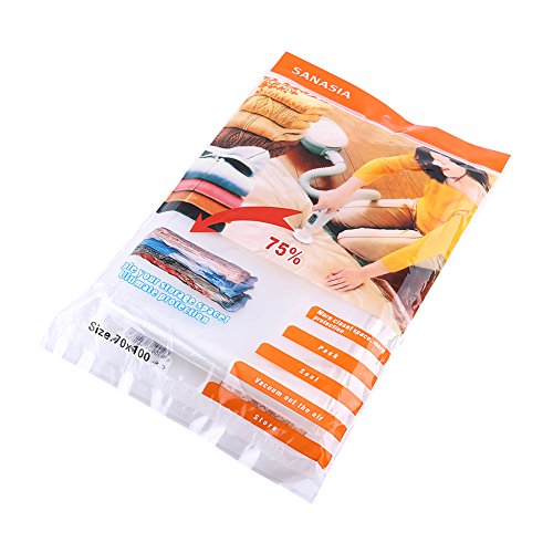 5Pcs Travel Clothes Compression Storage Bag Vacuum Compress Bag Vacuum Storage Bag Save Space Saving Seal Quilts Clothes Holder Organizer(100 x 70cm / 39 x 27.6inch)