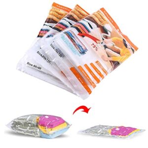 5Pcs Travel Clothes Compression Storage Bag Vacuum Compress Bag Vacuum Storage Bag Save Space Saving Seal Quilts Clothes Holder Organizer(100 x 70cm / 39 x 27.6inch)