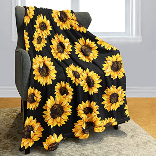 YISUMEI Sunflower Blanket One Sided Print Throw Blanket Soft Warm Fluffy Lightweight for Baby Gift 50"x60"