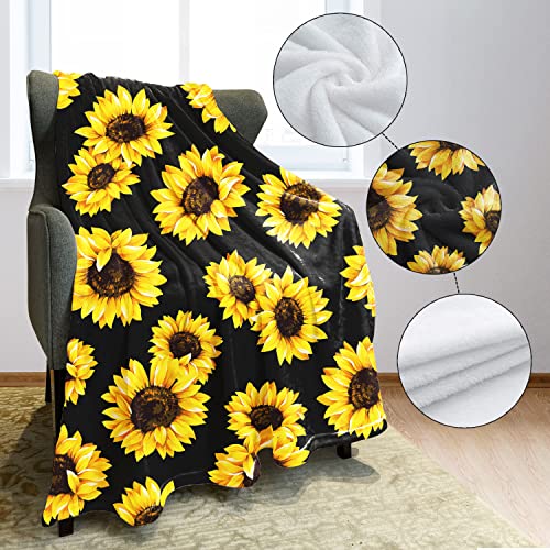 YISUMEI Sunflower Blanket One Sided Print Throw Blanket Soft Warm Fluffy Lightweight for Baby Gift 50"x60"