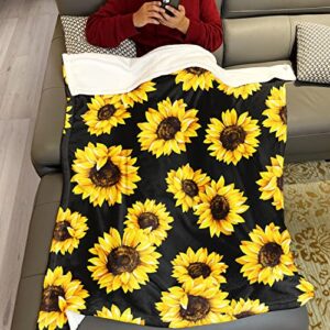 YISUMEI Sunflower Blanket One Sided Print Throw Blanket Soft Warm Fluffy Lightweight for Baby Gift 50"x60"