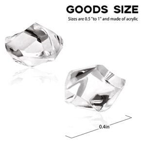 UPlama 600PCS Fake Crushed Ice Rocks, Acrylic Diamond Crystals Fake Diamonds Plastic Clear Ice Cubes Diamond Table Scatters Acrylic Gems for Vase Fillers Home Decoration Wedding Birthday (White)