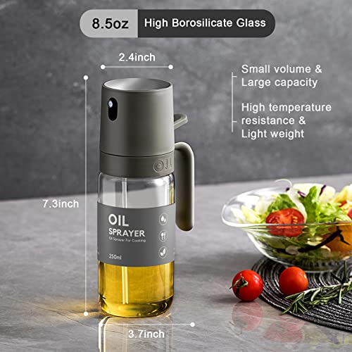 Qenqyeen,Oil Sprayer for Cooking,8.5oz Glass Oil Spray Bottle Mister,Cooking Oil Sprayer,Olive Oil Sprayer Oil Dispenser,Kitchen Gadgets Accessories for Air Fryer, for Salad Making, 250ml