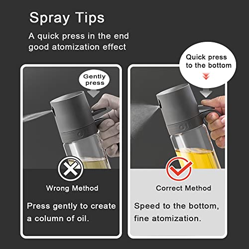 Qenqyeen,Oil Sprayer for Cooking,8.5oz Glass Oil Spray Bottle Mister,Cooking Oil Sprayer,Olive Oil Sprayer Oil Dispenser,Kitchen Gadgets Accessories for Air Fryer, for Salad Making, 250ml