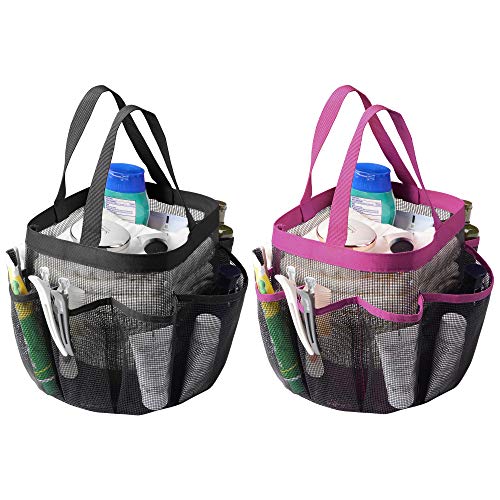 Aquaterior 2 Packs Mesh Shower Caddy 8 Pockets Bathroom Carry Tote Conditioner