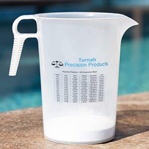 One Gallon 128oz Measure Pitcher - Convenient Conversion Chart - Strong Food Grade - Great For Lawn, Pool Chemicals - Ag - Lye and Home Hobbies - Motor Oil and Fluids - by Turnah Precision Products