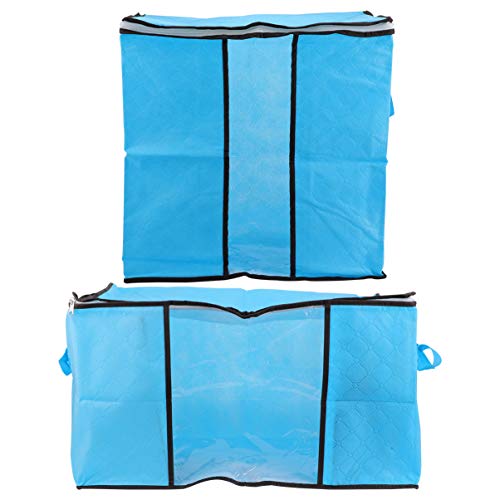 WINOMO Clothing Storage Bags 2Pcs Packing Cubes Travel Luggage Organizers Bags Clothing Sorting Packages Pouches for Wardrobe Suitcase Clothes Home 48X47X28cm 60X35X40cm (Blue) Clothes Storage Bag