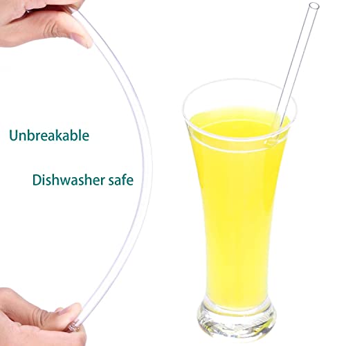 Dakoufish 13" Long Reusable Tritan Replacement Drinking Straws for 40 oz,30 oz & 24 oz Mason Jar,Tumblers, Set of 12 with Cleaning Brush (13inch,7color)